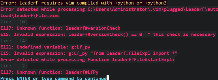 install.bat装完 打开Leaderf -file 报错 · Issue #242 · Yggdroot/LeaderF · GitHub