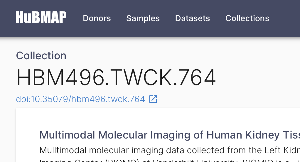 Remove Doi Link At Top Of Collections Pages · Issue 1580 · Hubmapconsortium Portal Ui · Github