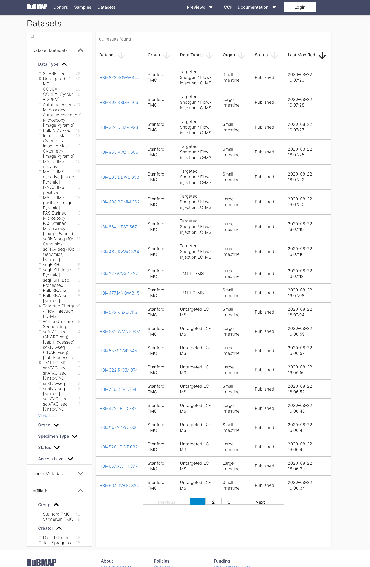 Revise display of assays in faceted browsing UI · Issue #1260 · hubmapconsortium/portal-ui · GitHub