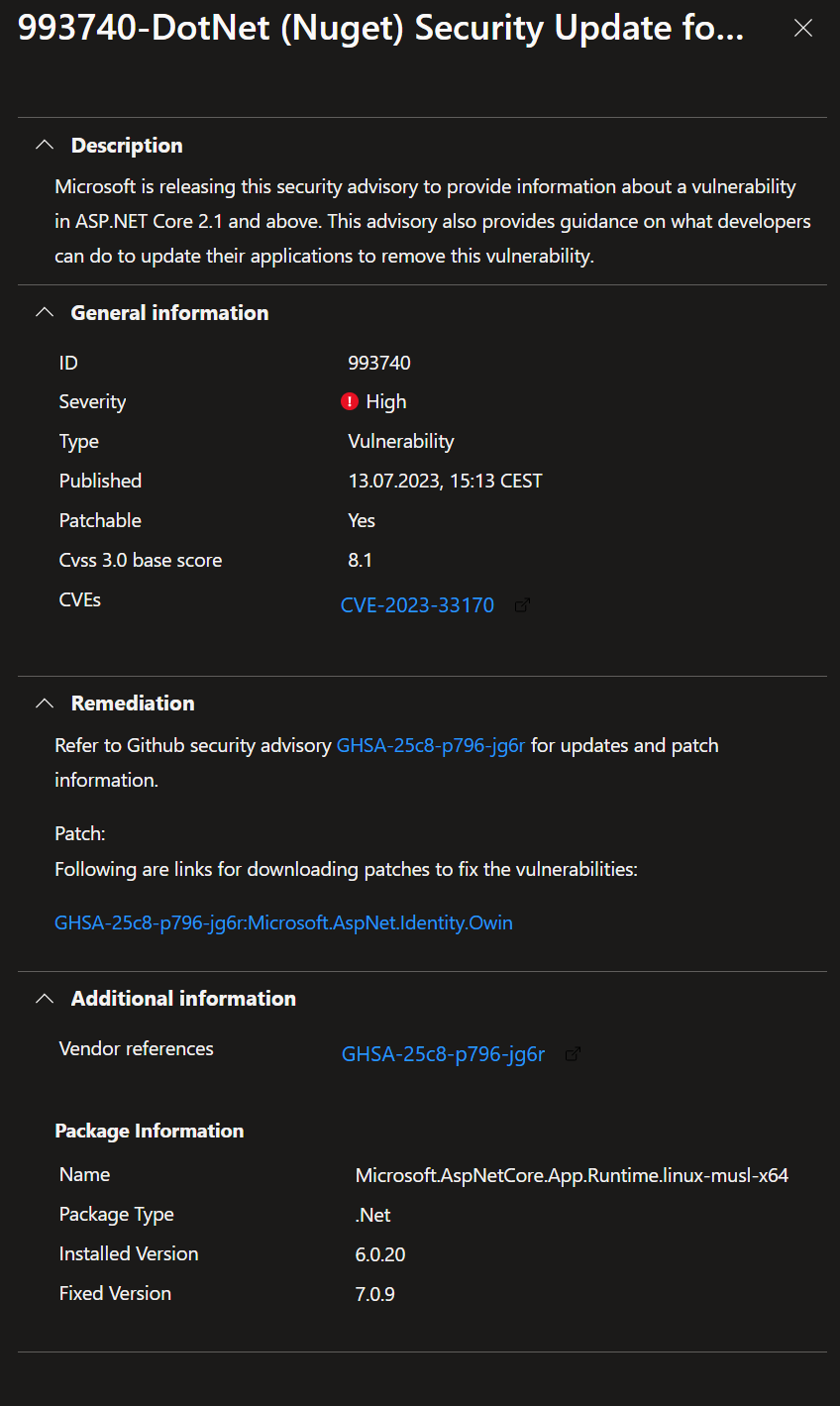 Microsoft Security Advisory CVE-2023-33170: .NET Security Feature Bypass Vulnerability · Issue ...