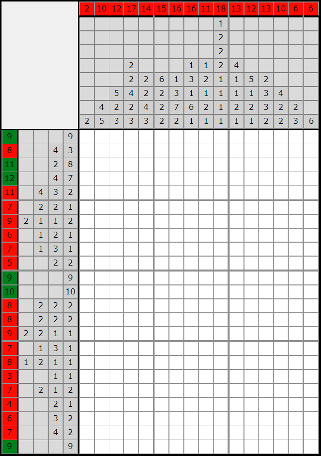 GitHub - intta/nonogram-sum: Sums rows and columns of nonogram including possible spaces