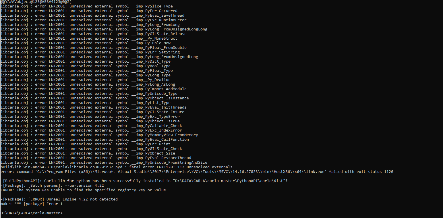 Python Api Build Fails Carla 097 In Windows · Issue 2568 · Carla Simulatorcarla · Github