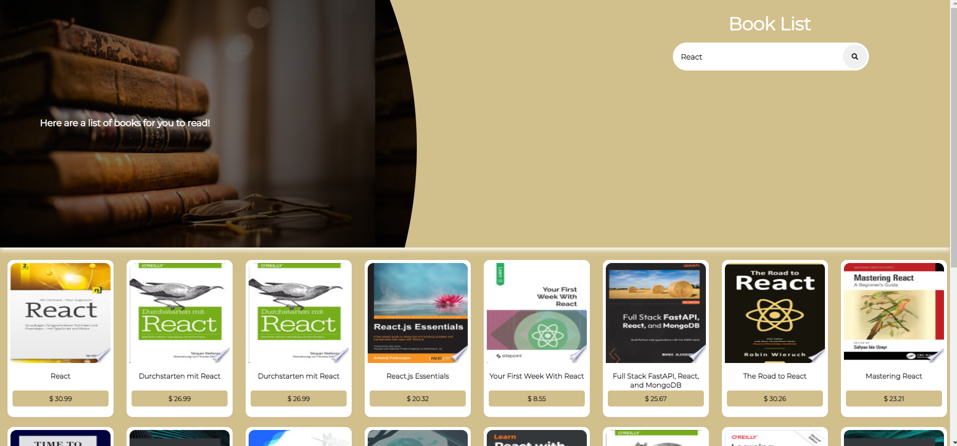 GitHub - FatemeGhalandari/BookSearch: A reactJS website to search books using google books API