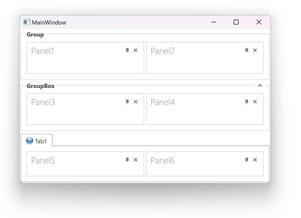 Github Devexpress Examples Wpf Dock Layout Manager Place Layout Panel Into The Layout Group
