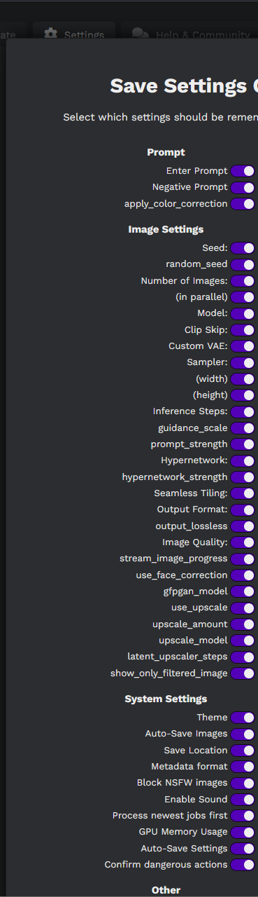 Auto-save settings modal overflows beyond visible viewport · Issue #1459 · easydiffusion ...