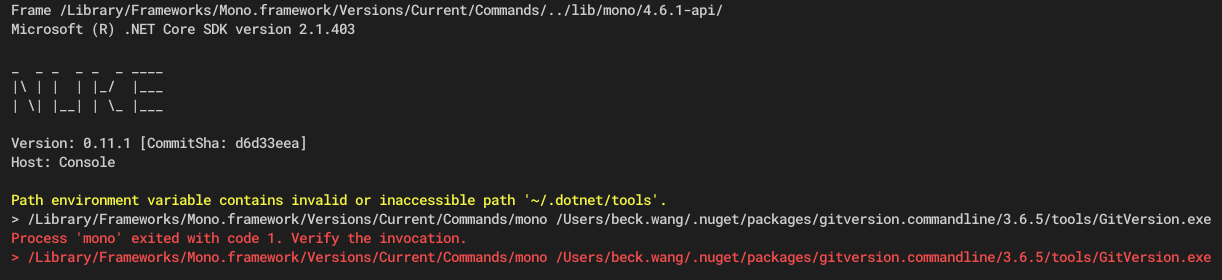 Cannot Execute Gitversion On Macos · Issue 163 · Nuke Build Nuke · Github