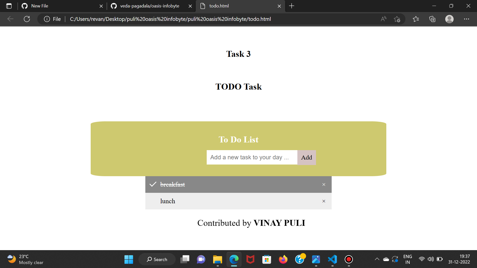 Github Vinaypuli7 Oasis Project