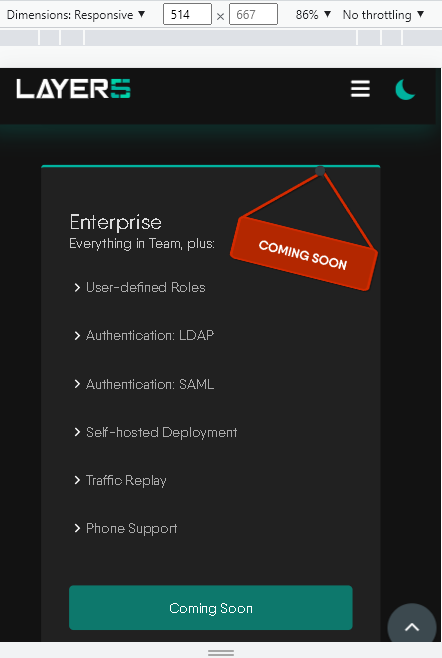 [Pricing] Enhancement: Hang a "Coming Soon" sign over the Enterprise plan · Issue #3869 ...