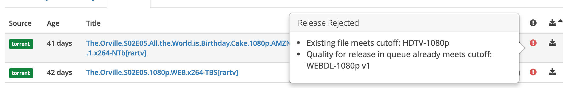 Sonarr incorrectly reporting Existing File Meets Cutoff · Issue #2983 · Sonarr/Sonarr · GitHub