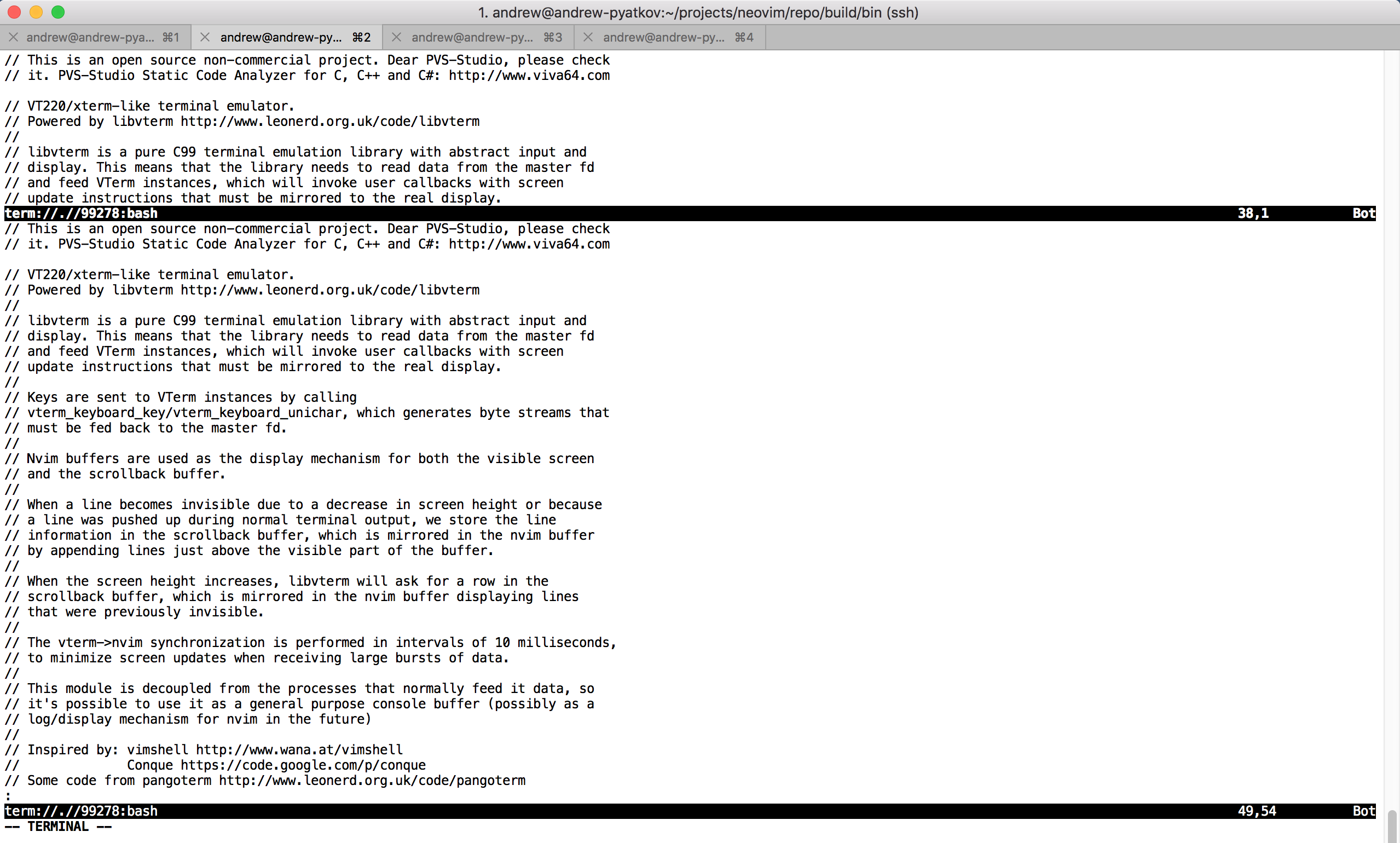 Terminal window position should be at the bottom of terminal buffer ...