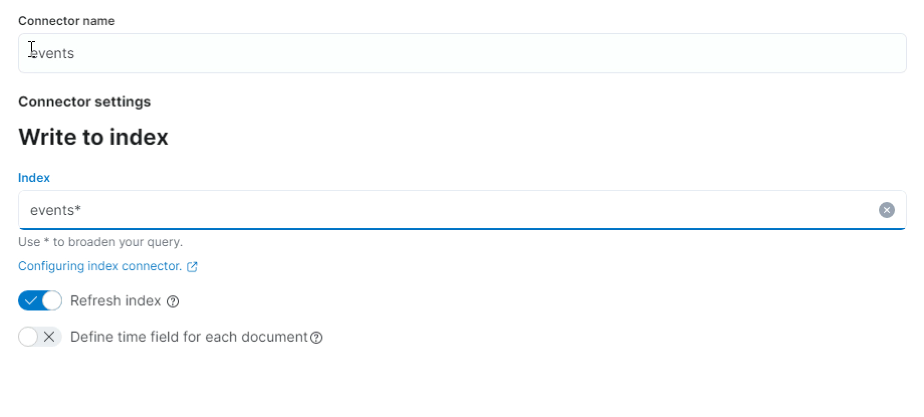 [Alerting] [Connector] Index connector suggests wildcard usage · Issue #113511 · elastic/kibana ...