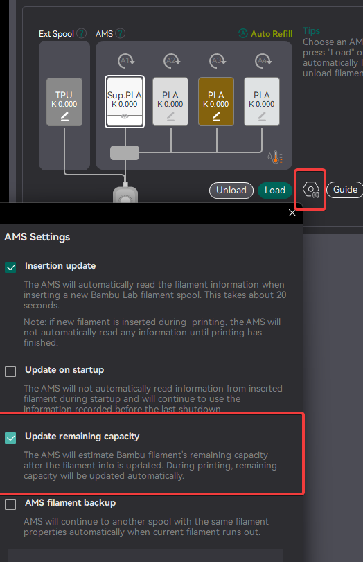 [Feature] Remaining % of filament in ams? · Issue #249 · greghesp/ha-bambulab · GitHub