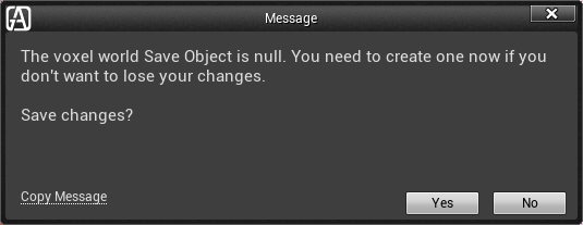 Add option to disable "Voxel World Save Object is null" popup · Issue #152 · VoxelPlugin ...