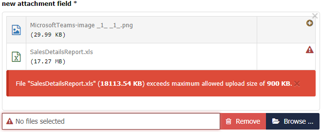 Multiple attachments with one or more erroneous files in between using form submission · Issue ...
