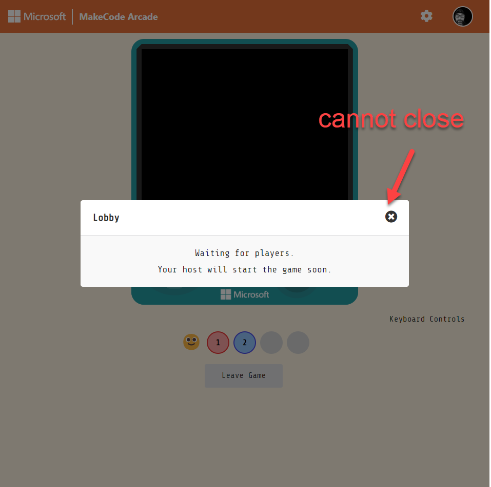 multiplayer: cannot dismiss join/wait dialog · Issue #5146 · microsoft/pxt-arcade · GitHub