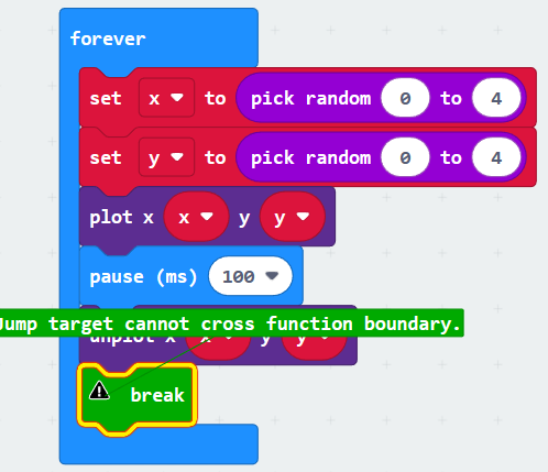 Adding break block to forever loop gives cryptic error · Issue #5160 · microsoft/pxt-microbit ...