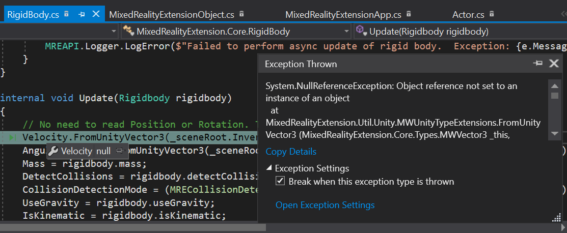 [red - unity] Crash in rigid body update · Issue #401 · microsoft/mixed ...