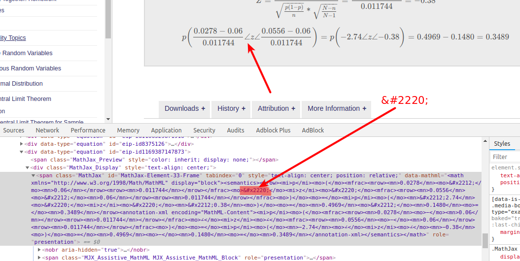 Math symbols styled incorrectly: Less than