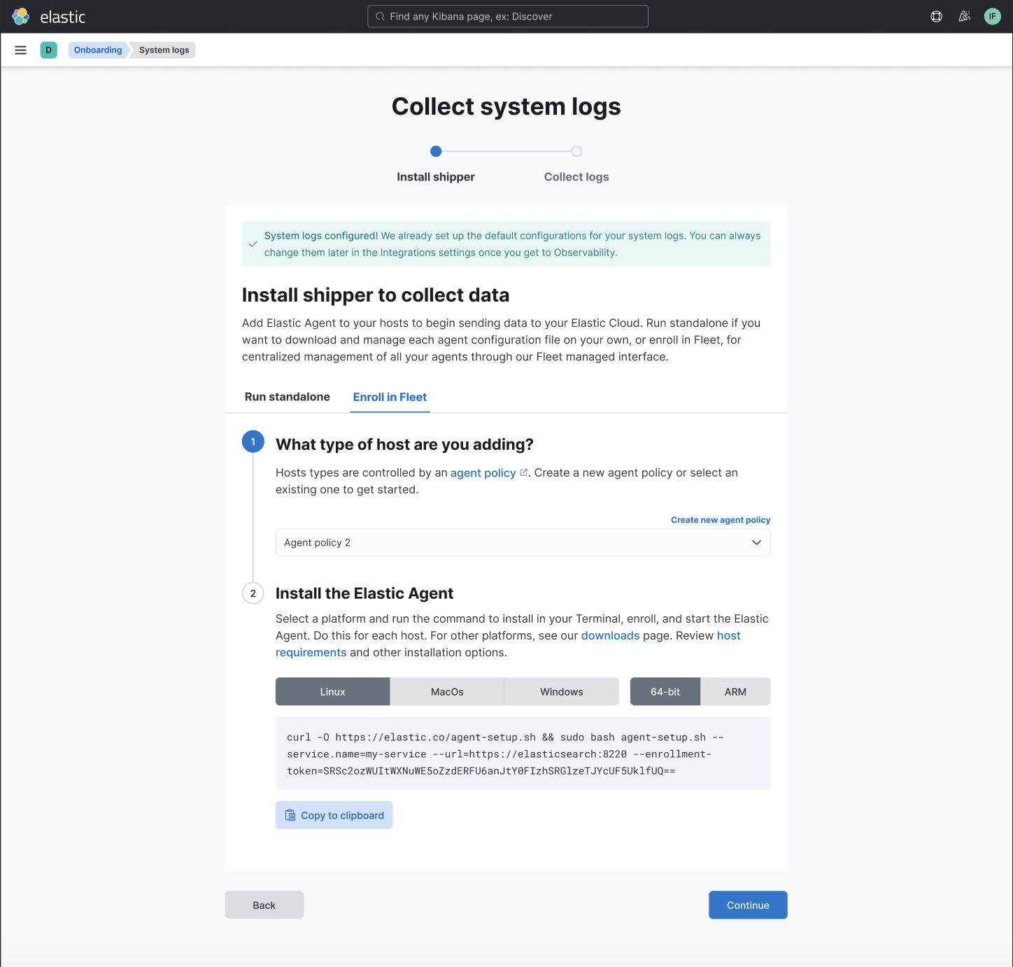 [Logs Onboarding] Install shipper: Fleet-managed Elastic agent · Issue #154940 · elastic/kibana ...