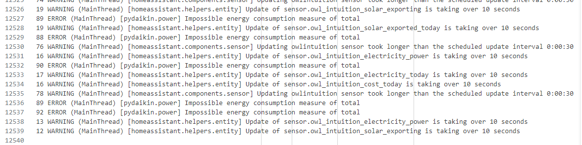 HA logs growing quickly with Owl intuition warnings · Issue #32 · custom-components/sensor ...