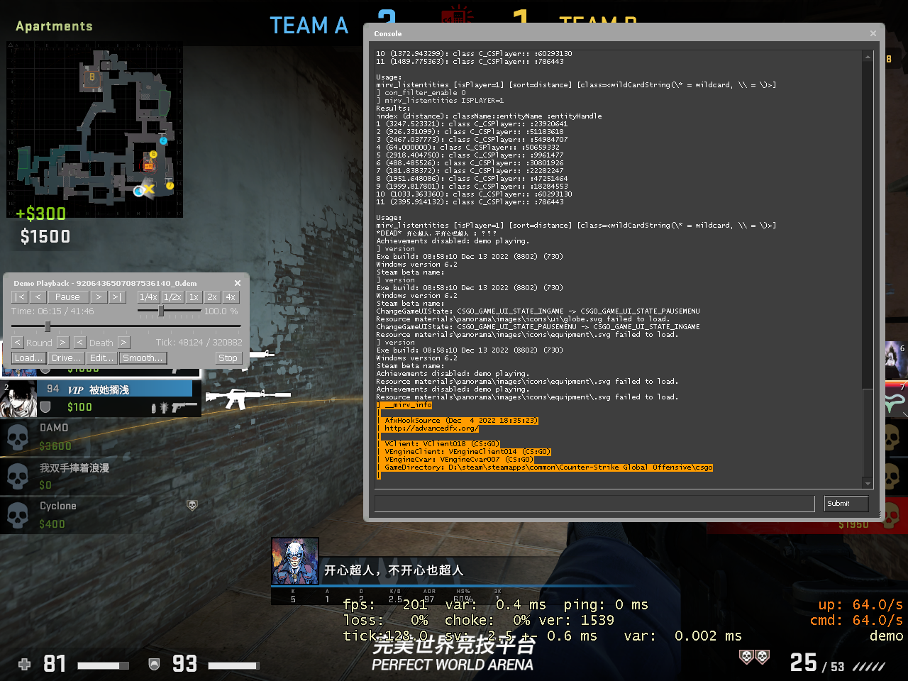mirv_listentities isplayer=1unavailable · Issue #819 · advancedfx/advancedfx · GitHub