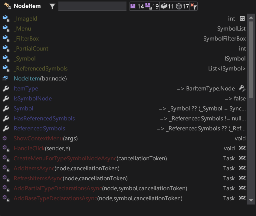 Suggestion: add option to show return type of all members on NaviBar · Issue #177 · wmjordan ...