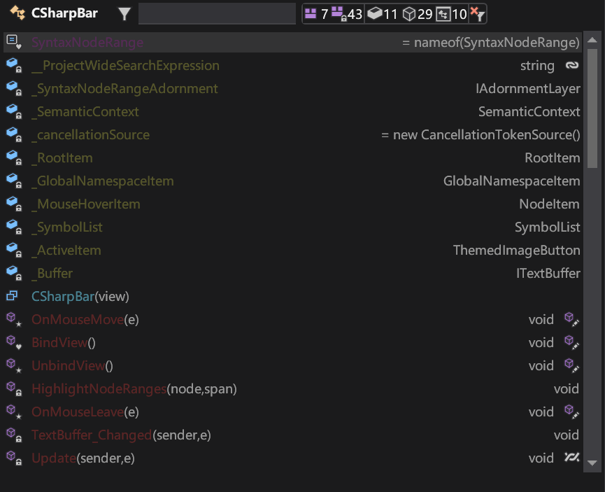Suggestion: add option to show return type of all members on NaviBar · Issue #177 · wmjordan ...
