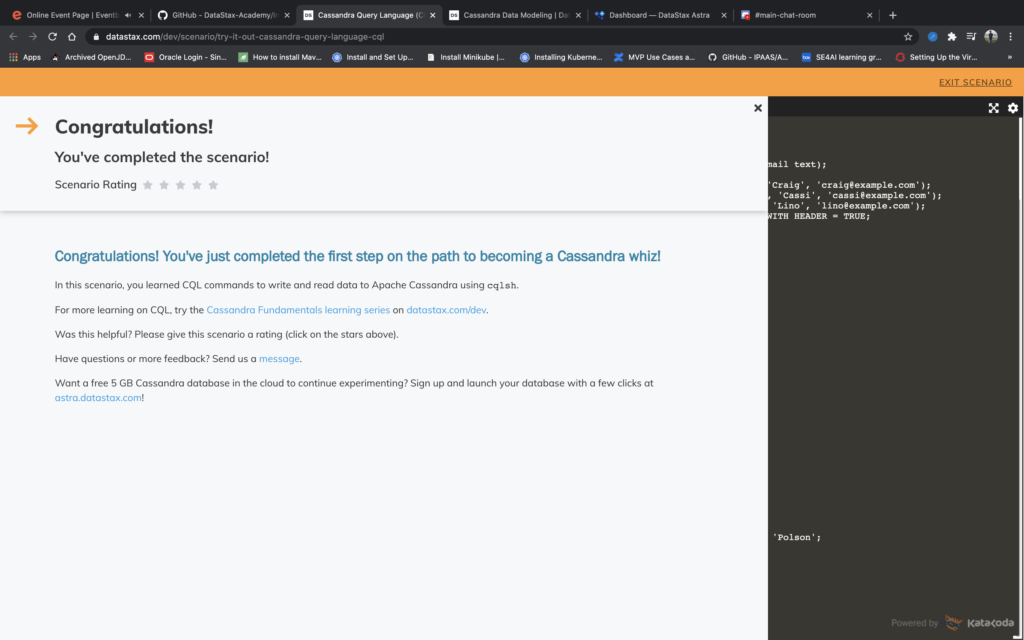 [hw] Jasbir Singh · Issue 5 · Datastaxdevs Workshop Intro To Cassandra · Github