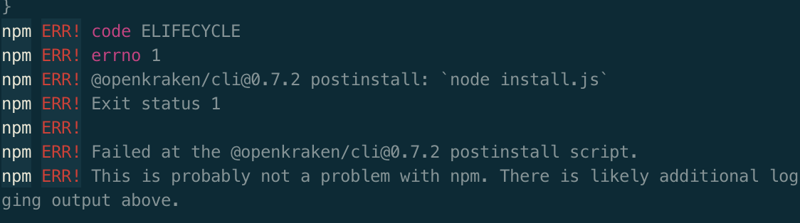 Mac 安装脚手架失败 · Issue #175 · openkraken/kraken · GitHub