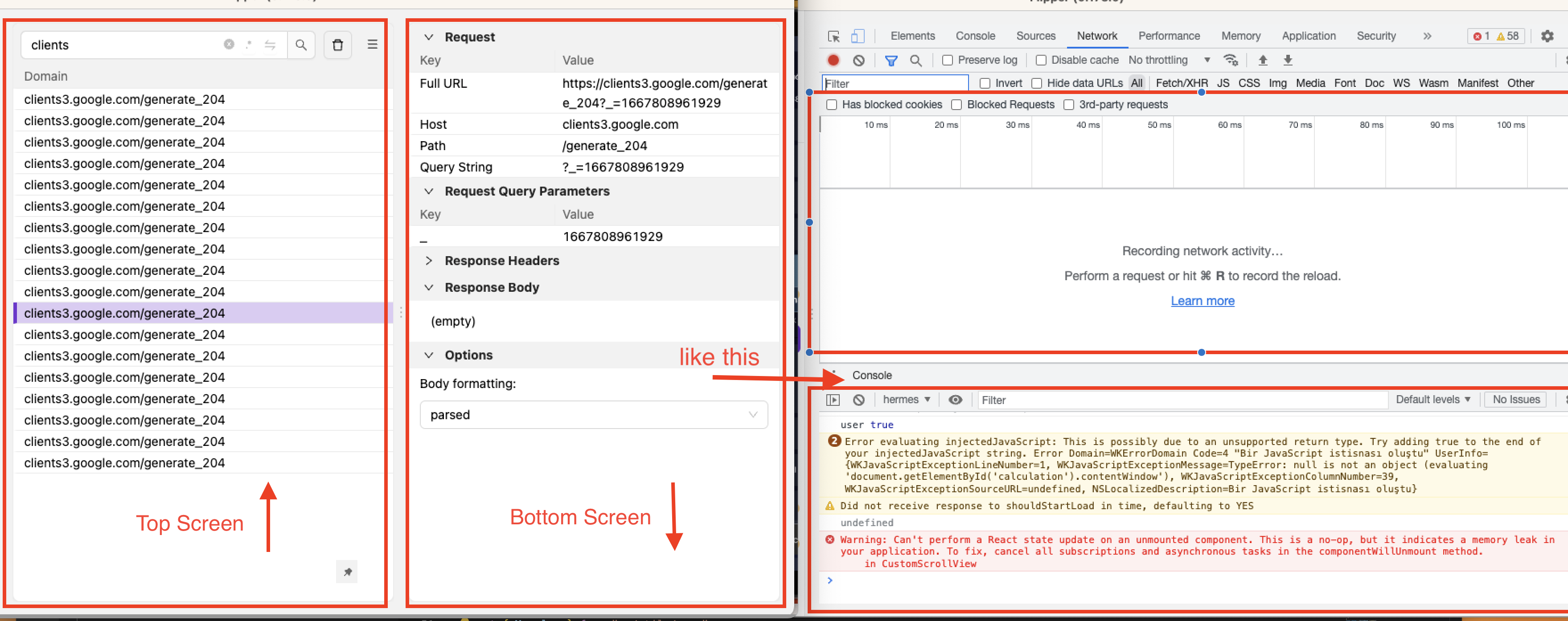Question: Network plugin screen · Issue #4292 · facebook/flipper · GitHub