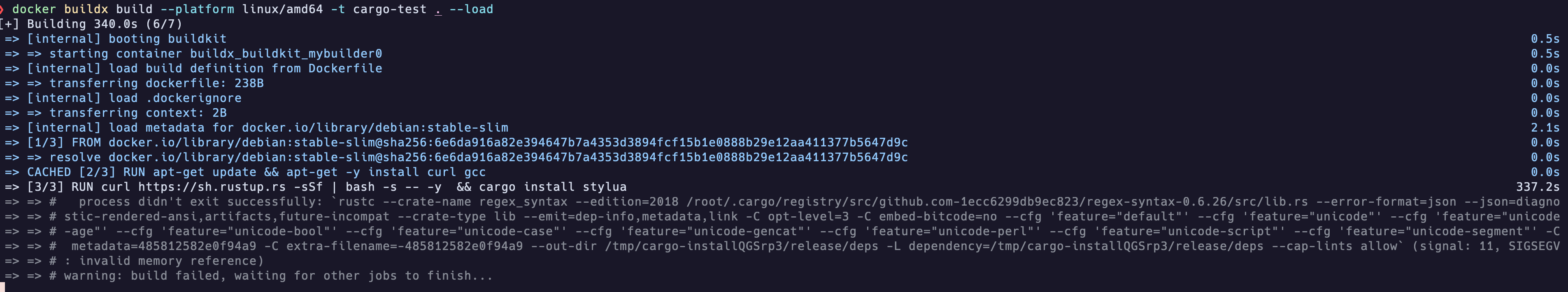 cargo install in a Docker buildx image fails · Issue #97520 · rust-lang/rust · GitHub