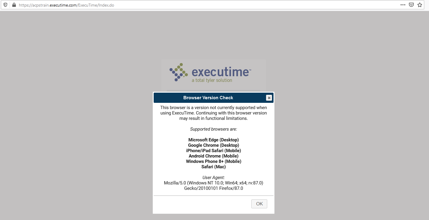 acpstrain.executime.com - Firefox is unsupported browser · Issue #66295 · webcompat/web-bugs ...