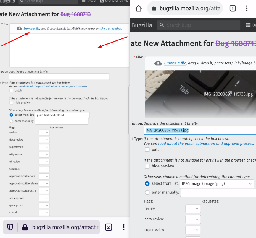 bugzilla.mozilla.org - Unable to upload attachment using "Browse a file" · Issue #66647 ...