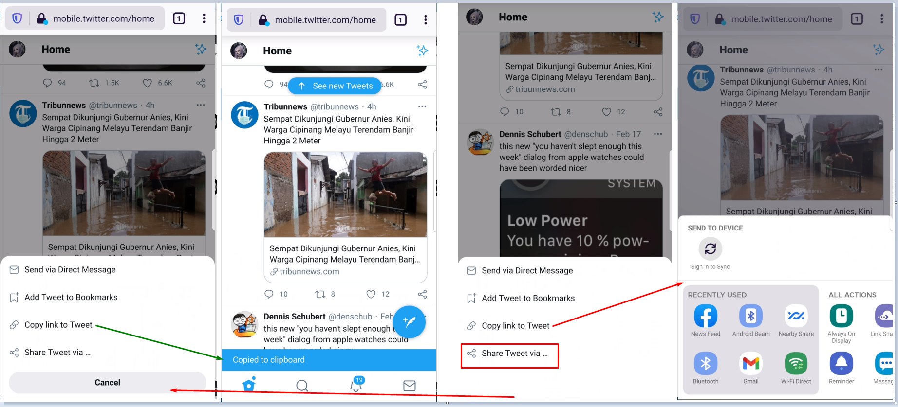 mobile.twitter.com - Incorrect option selected when trying to copy link ...