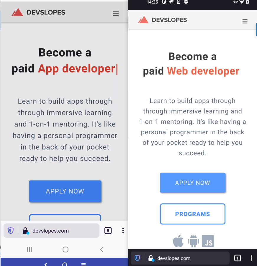 devslopes.com - design is broken · Issue #68116 · webcompat/web-bugs · GitHub