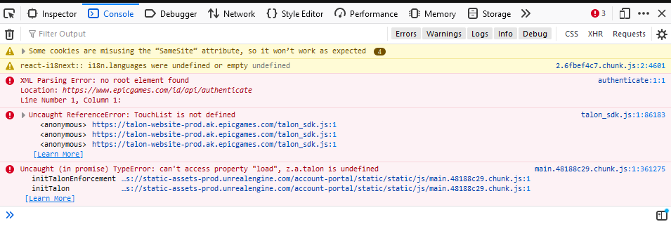 www.epicgames.com - Unable to login · Issue #68123 · webcompat/web-bugs · GitHub