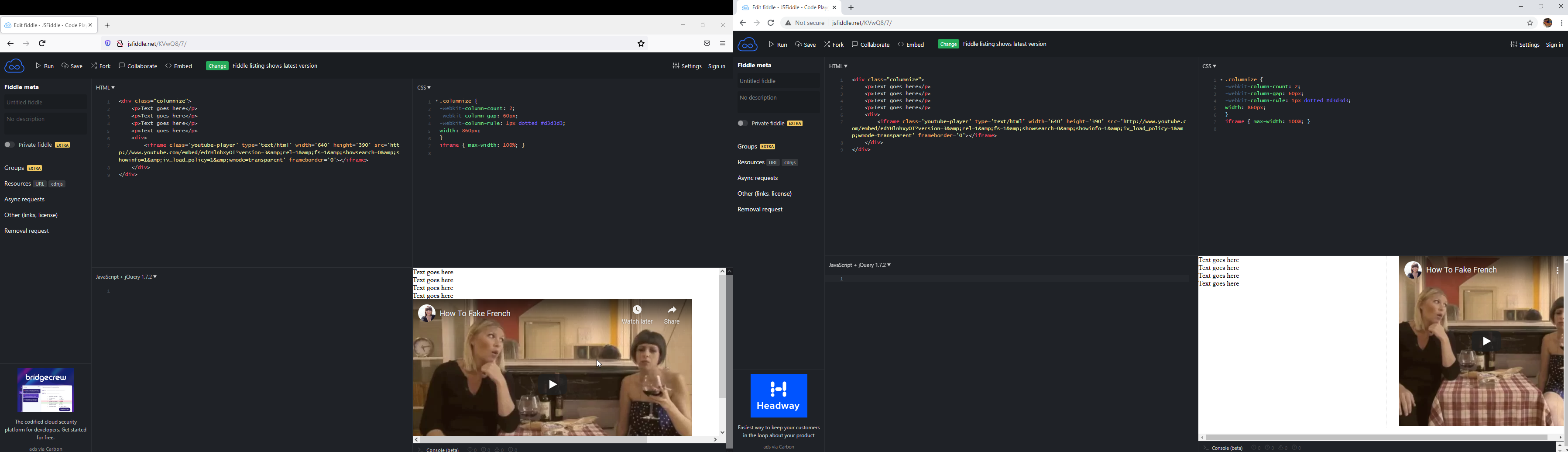 jsfiddle.net - Incorrect alignment of the video · Issue #70732 · webcompat/web-bugs · GitHub