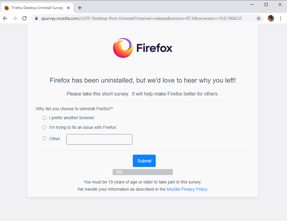 qsurvey.mozilla.com - site is not usable · Issue #70768 · webcompat/web-bugs · GitHub