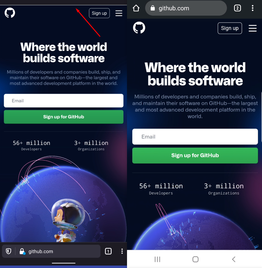 github.com - While line displayed on top of the page after scrolling it · Issue #71447 ...