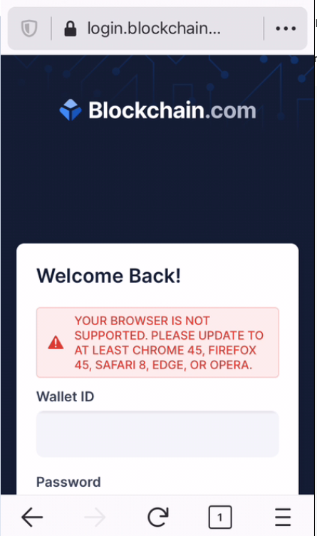 login.blockchain.com - desktop site instead of mobile site · Issue ...