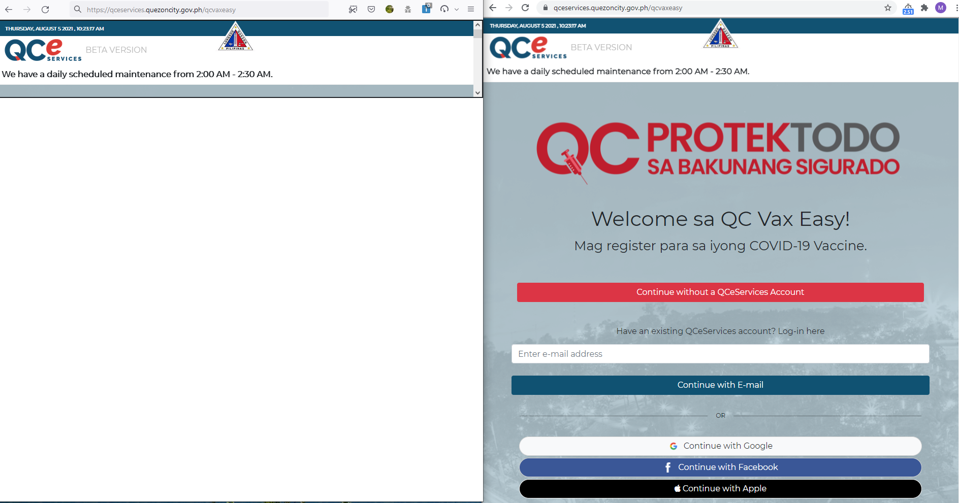 qceservices.quezoncity.gov.ph - Page content does not load · Issue ...