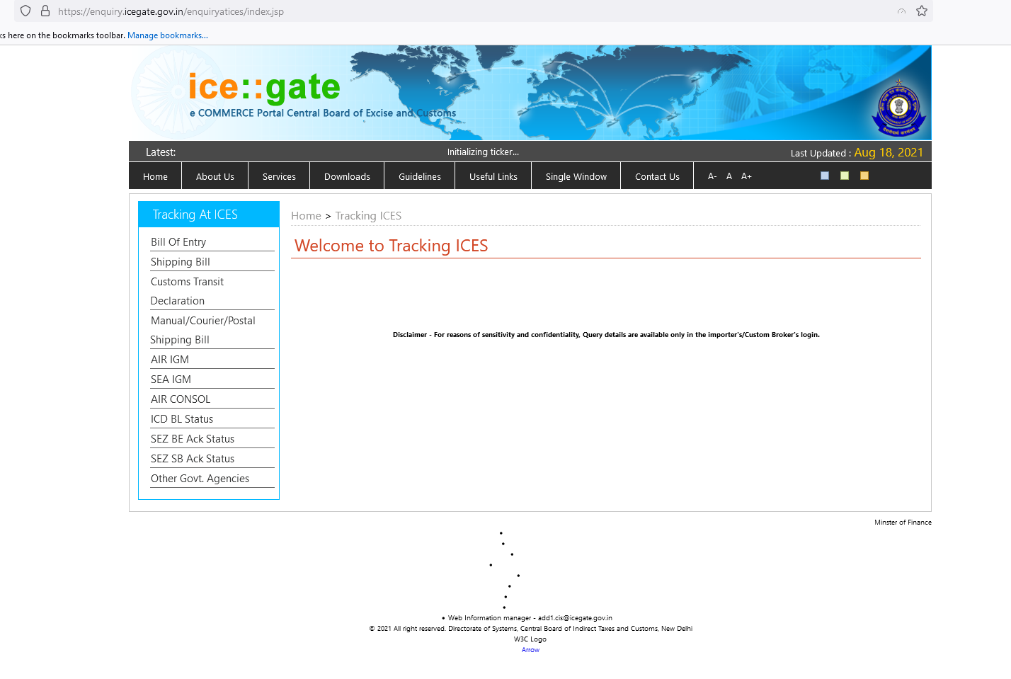 enquiry.icegate.gov.in - "Secure connection failed" when accessing the ...