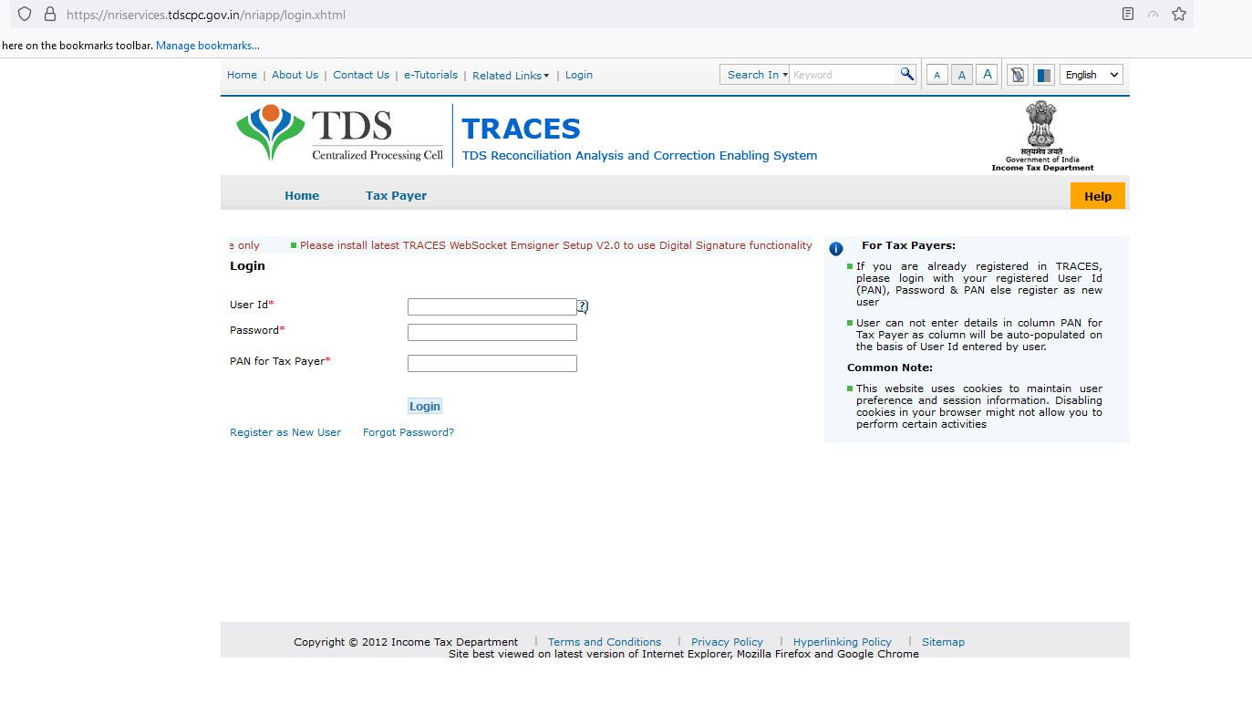 www.tdscpc.gov.in - Unble to login with "Taxpayer/PAO" · Issue #60066 · webcompat/web-bugs · GitHub