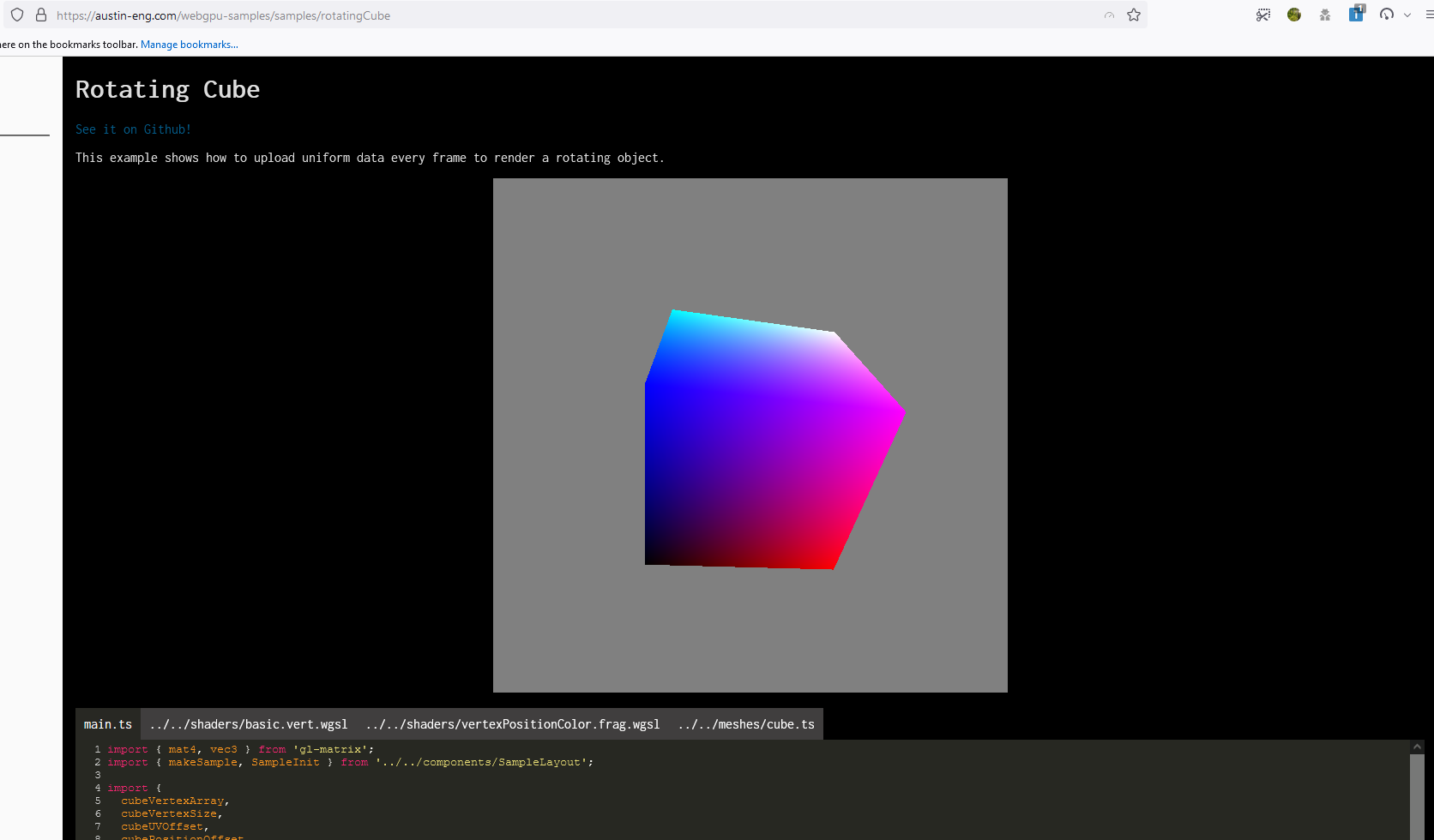 austin-eng.com - WebGPU using WGSL shaders is broken · Issue #83405 · webcompat/web-bugs · GitHub
