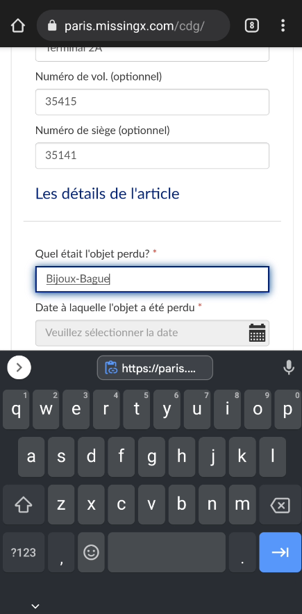 paris.missingx.com - Unable to select object from suggestion list ...