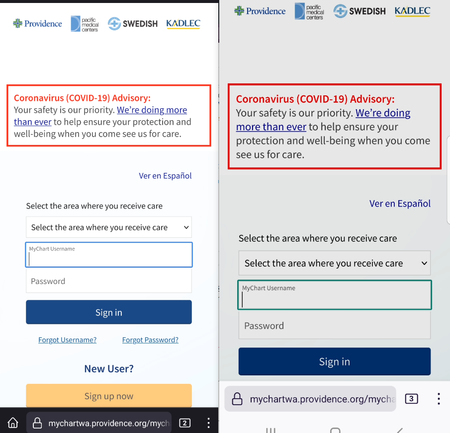 mychartwa.providence.org - site is not usable · Issue #92135 · webcompat/web-bugs · GitHub