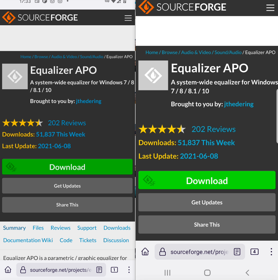 sourceforge.net - design is broken · Issue #92620 · webcompat/web-bugs · GitHub