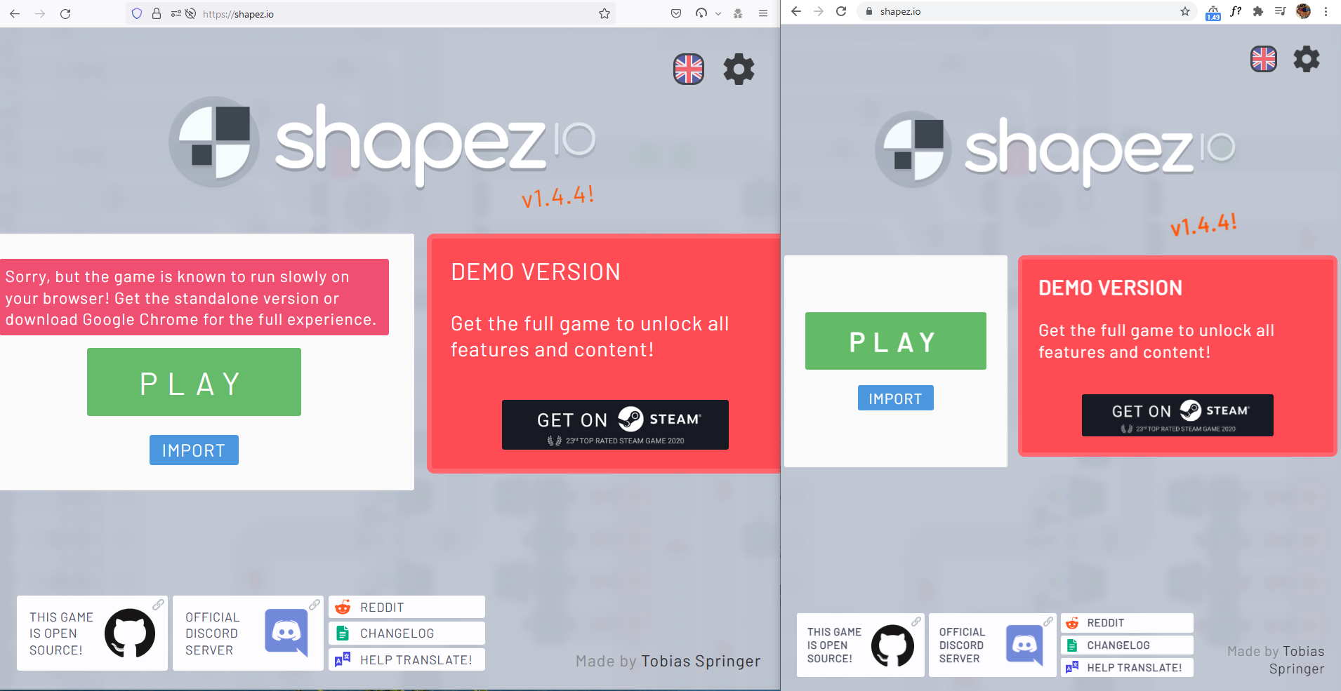 www.shapez.io - The game runs slowly on Firefox · Issue #93110 · webcompat/web-bugs · GitHub