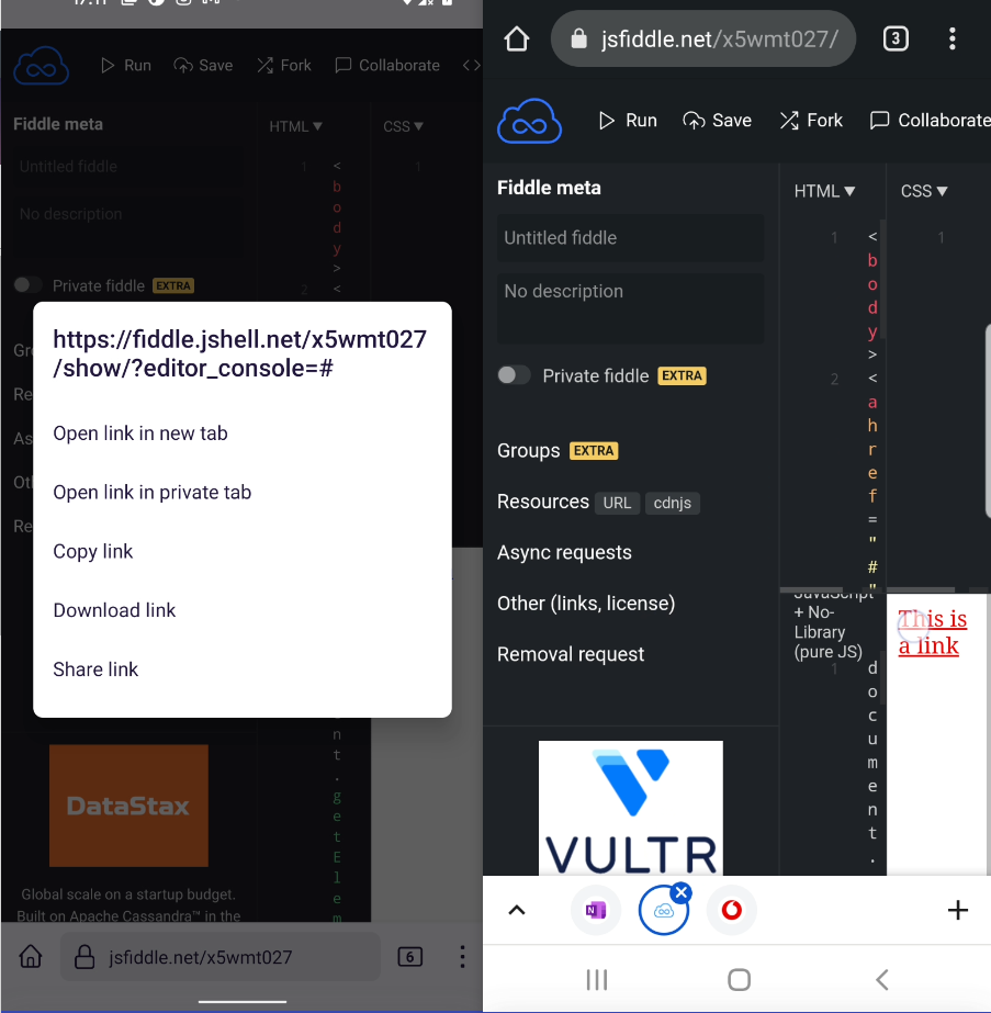 jsfiddle.net - "Context" menu triggered on long press · Issue #93185 · webcompat/web-bugs · GitHub