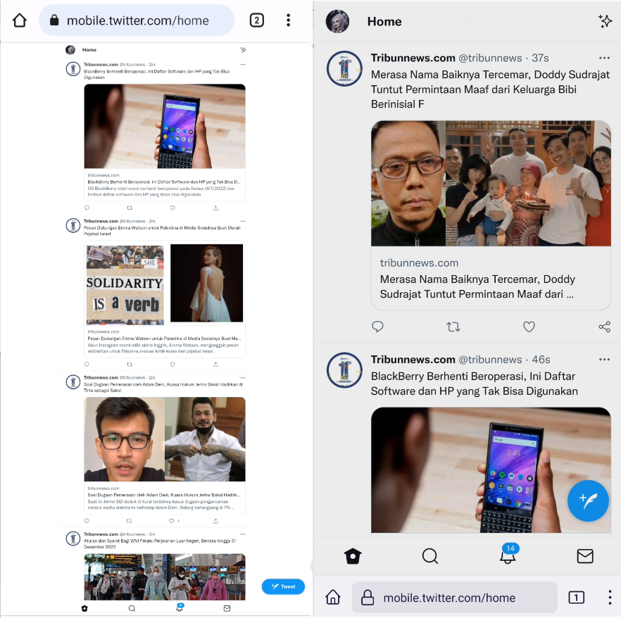 mobile.twitter.com - Mobile layout displayed even if "Desktop mode ...
